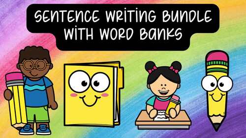 Sentence Writing Worksheets Bundle PreK Kindergarten First TK UTK Year ...