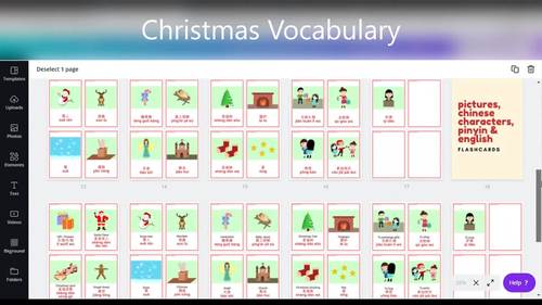 CHINESE CHRISTMAS FLASH CARDS | Chinese flashcards Christmas Chinese ...