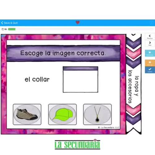 Spanish Clothes and Accessories | BOOM CARDS | Distance Learning