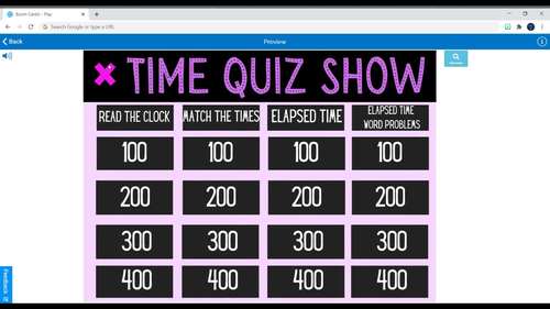 Time Quiz Show Boom Cards | 3rd Grade Math by Hands on Learning LLC