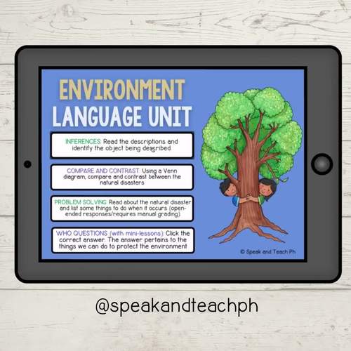 Environment and Earth Day Language Unit No Prep Speech Boom Cards™