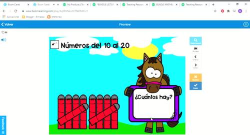BOOM CARDS primavera: CONTAR y ESCRIBIR NÚMEROS 10-20-Spring Distance ...