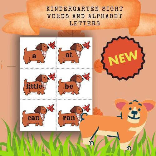 Cute Fall Puppy Dog Theme ABC Flashcards | Kindergarten or 1st Grade ...