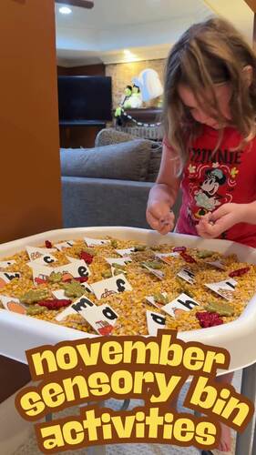 Kindergarten Sensory Bin Activities: November, Fall And Thanksgiving