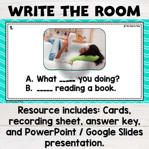 ESL Activities: Present Continuous Tense | Write the Room by ESL Step ...