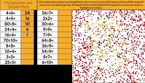 Multiplication And Division Facts Chinese New Year 2022 Pixel Art