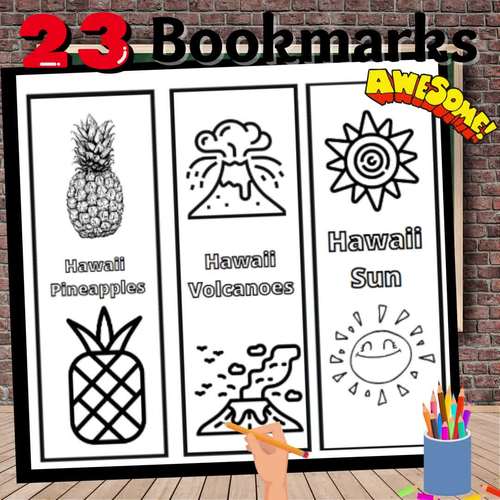 Hawaii Activity Coloring Bookmarks AAPI Resource Art Craft Hawaiian Day