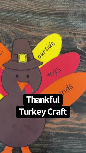 Thankful Turkey Thanksgiving Craft by My Preschool Place | TPT