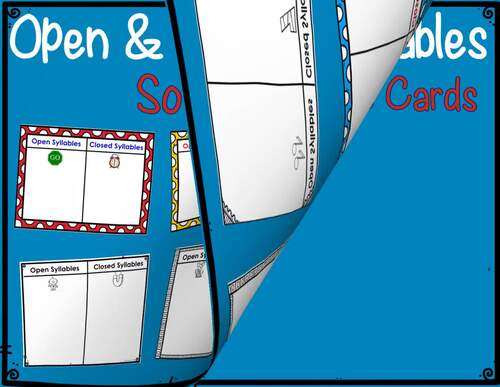 Open and Closed Syllables Picture Sort & Worksheets | TPT