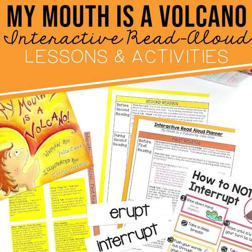 My Mouth Is a Volcano Activities, Read Aloud Lessons Plans & Behavior Chart