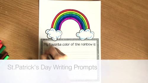 St Patricks Day Writing Prompts with Crafts for Kindergarten & 1st Grade
