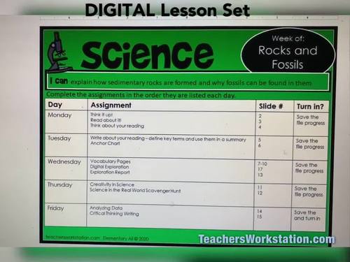 Digital Complete Lesson Set - 5th Rocks and Fossils DISTANCE LEARNING