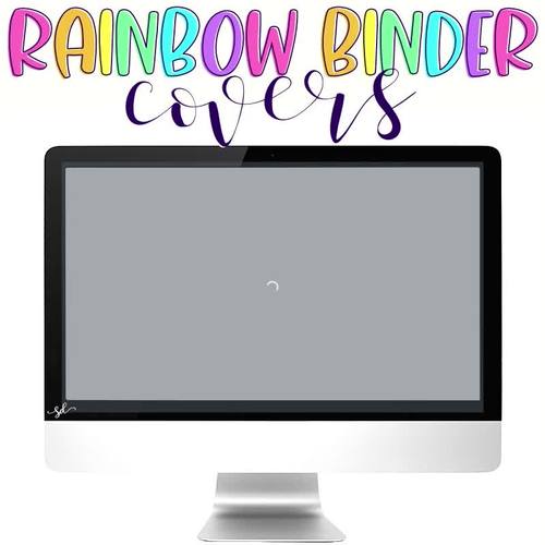 Bright Rainbow Editable Binder Covers by Doodles and Digitals | TPT