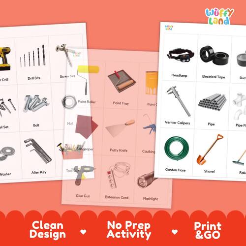 Hardware Store Dramatic Play Vocabulary Flashcards | Tools & Construction