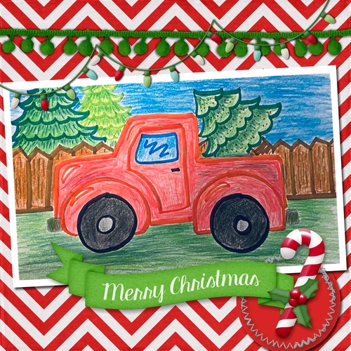 How to Draw a Christmas Truck by Angie Breeding | TpT