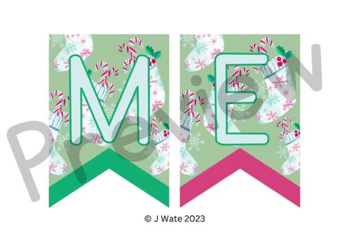 Christmas Bunting Banner Bulletin Display and Classroom Decor for Winter