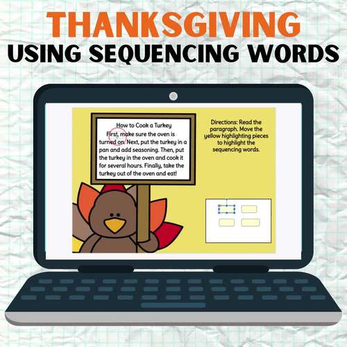Thanksgiving Paragraph Writing Activity Using Sequencing Words Print ...