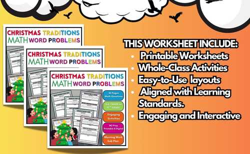 Christmas Traditions Around The World Math Word Activities 4th,5th,6th ...