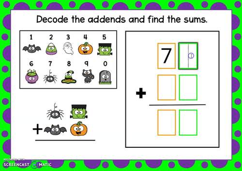 Addition Crack the Code Boom Cards™ Distance Learning Halloween | TPT