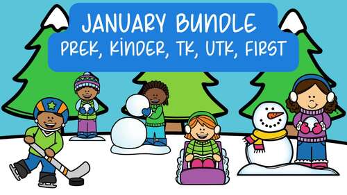 January Morning Work PreK Kindergarten First Grade TK Winter Worksheets ...