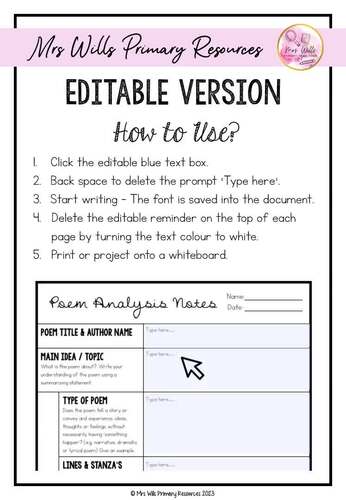 Reading & Writing Analysis Worksheets: Poetry Unit Assessment Outline ...