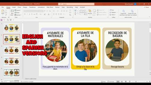 Editable Bilingual Classroom Jobs (English and Spanish version) | TPT