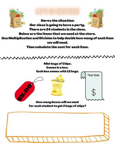 Grocery Shopping Multiplication Division and Addition Real Life ...