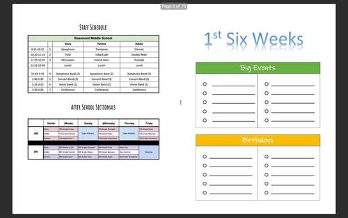 Teacher Planner (Music Ensemble Focus) by Alejandro Story | TPT