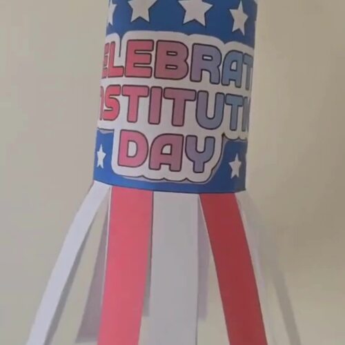 U.S Constitution Day Windsock Craft Project Activities Coloring ...