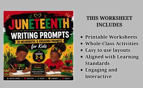Juneteenth Writing Prompts for Kids Grades 2–8 | Fun & Thoughtful ...