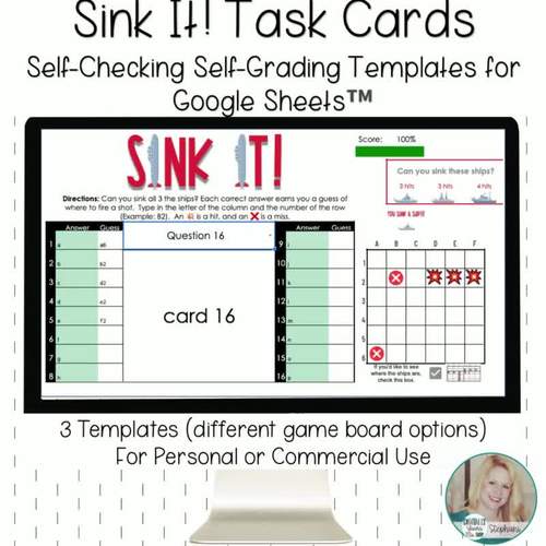 Editable Game Template for Google Sheets - Digital Activity - Self-Checking