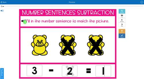 Number Sentences Subtraction | Distance Learning | Boom Cards™ | TPT