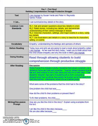 I Am Human by Susan Verde Lesson Plan, Activities and Dictation | TPT