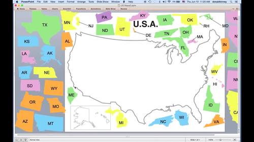 U.S. Map Puzzles | Regions, States, Capitals and Abbreviations | Powerpoint