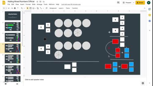 Adding Mixed Numbers - 10 Google Slides by Victor Tirado | TPT