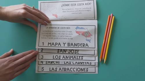 Costa Rica Spanish Flip Book by Llearning Llama | TPT