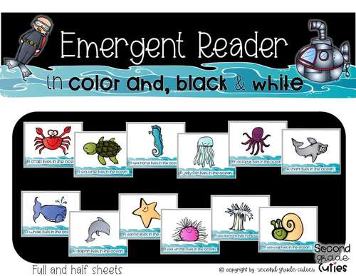 Ocean Animals Emergent Reader Who lives in the Ocean? Sight Word Book