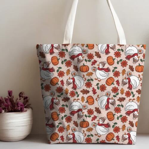 Silly Autumn Goose Seamless Digital Paper Pattern Fall Cozy ...