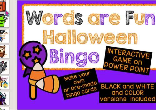 Halloween Reading/Phonics Interactive Bingo Game by Gibby Teaches