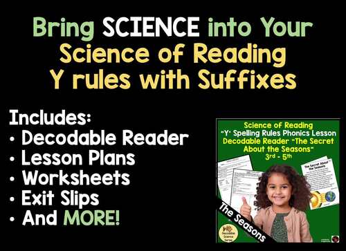 Science of Reading | Y Spelling Rules Phonics Lesson | Decodable Reader ...