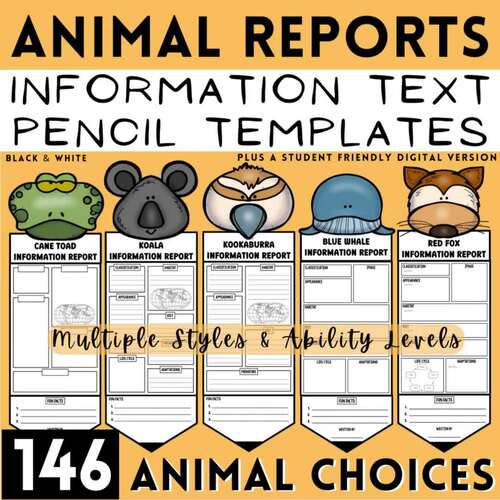 146 Animal Research Report Banners | Writing Pencil Displays | Editable ...