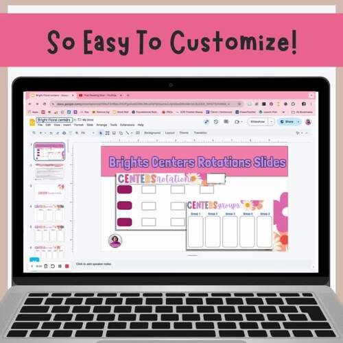 Bright Floral ELA Centers | Editable Rotation Slides & Timers | Google ...