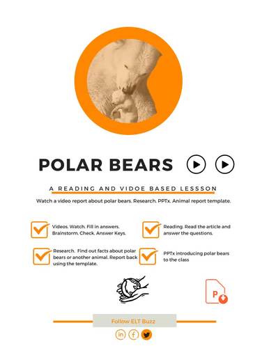 Polar Bears. Research. Video. Facts. Reading. Writing. Report. PPTx ...