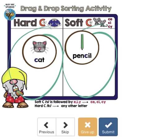 Hard and Soft C and G Sorts Boom Cards Games BUNDLE by Busy Bee Studio