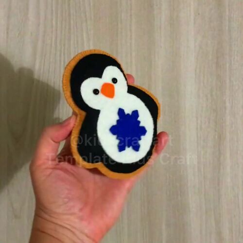 Felt Christmas Penguin Snowflake Craft Sewing Pattern Ornament Winter ...