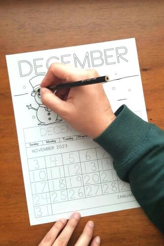 2025 Kids Calendar with Tracing and Coloring Pages | Preschool ...