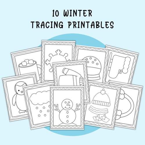 Winter Tracing Fine Motor Activity Printables for Preschoolers | TPT