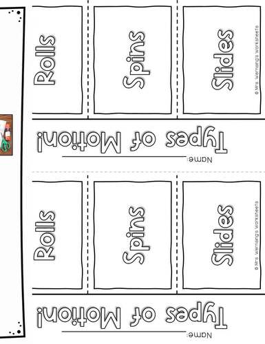 TYPES OF MOTION Activities - KINDER SCIENCE by Mrs Wernsings Worksheets
