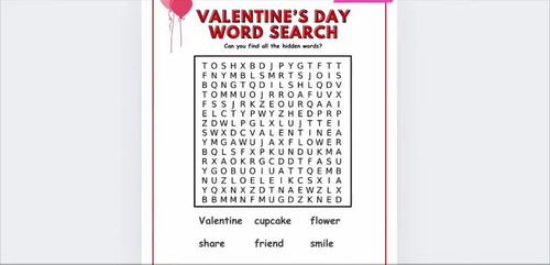 Valentine’s Day Word Searches | Differentiated Levels for K–2 (Easy to ...