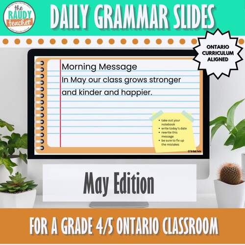 Grade 4 5 May Daily Grammar Slides | Ontario Language Curriculum 2023